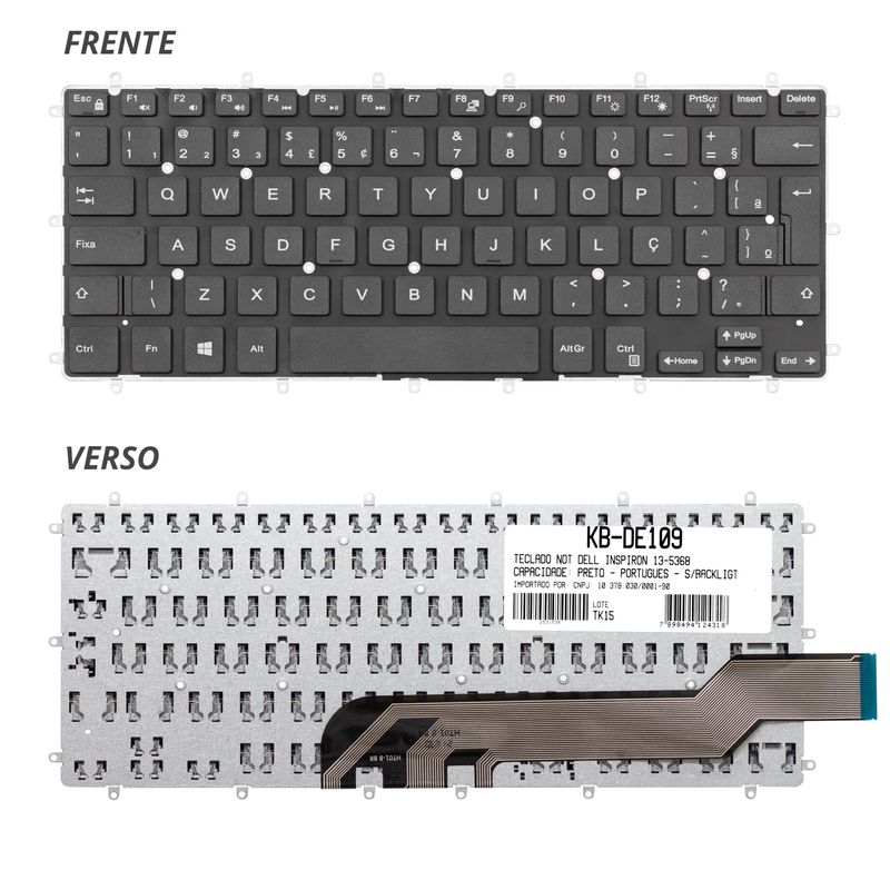Teclado para Notebook Dell P89g - BB Baterias