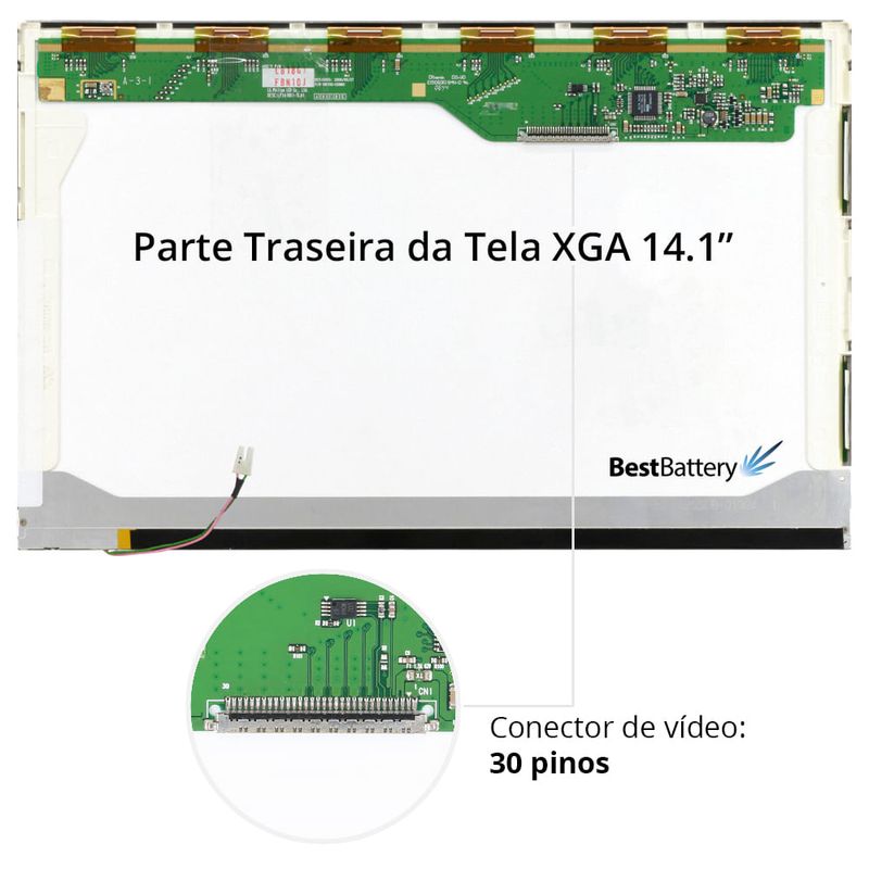 Tela 14.1" QD14TL01 REV.02 CCFL para Notebook - BB Baterias