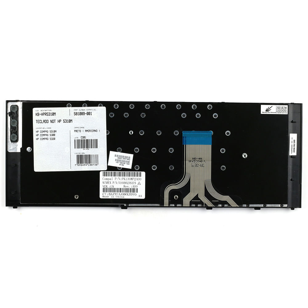 Teclado para Notebook HP 581089-001 - BB Baterias